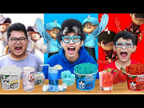 HANYA MAKAN 1 WARNA, SESUAI KARAKTER BOBOIBOY SOLAR VS ICE VS THUNDER SIAPA YANG LEBIH KUAT!!!