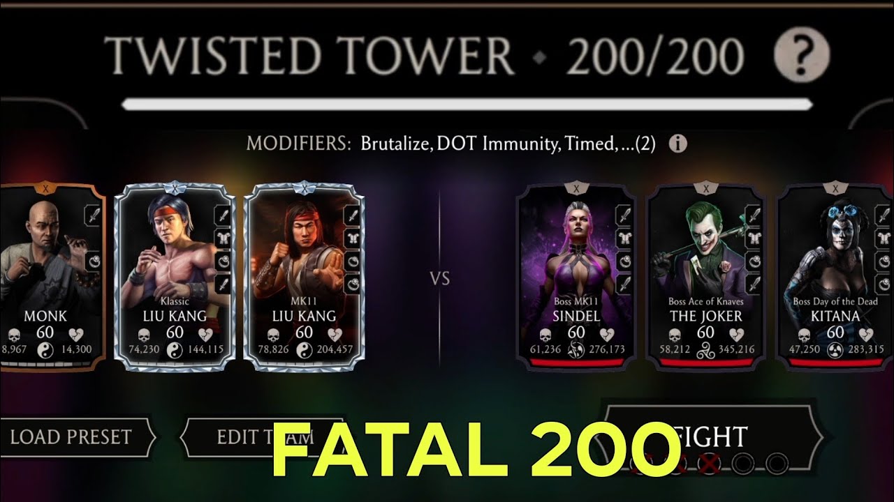 Fatal Twisted Tower Bosses 200 Fight + Main Rewards (Round2) - YouTube