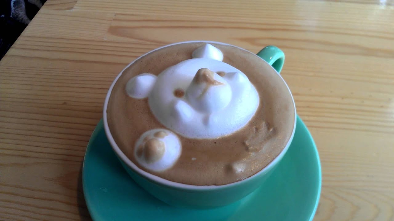 cute latte art - YouTube
