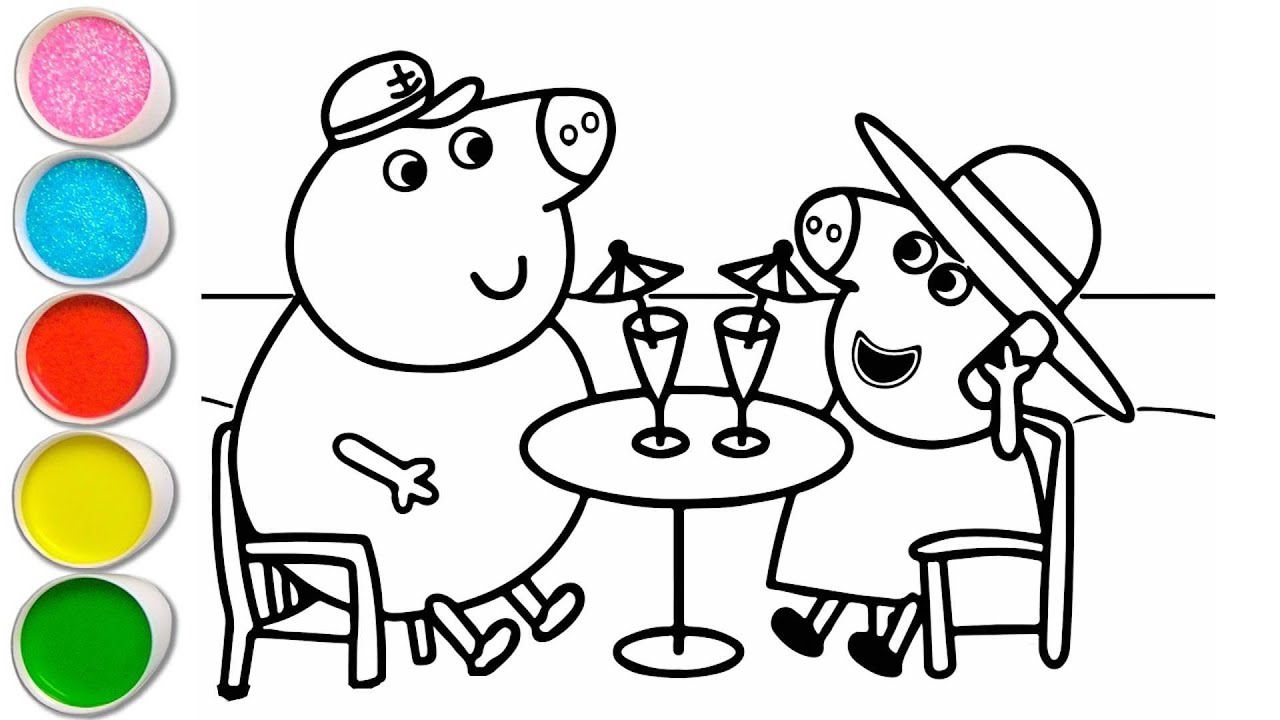 Peppa pig & George Drawing for kids, Painting & Coloring for kids ...