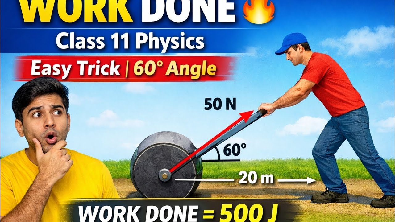 📘 Work Done by a Force | Class 11 Physics | Roller Problem Explained ...