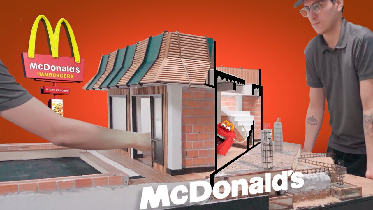 Building a miniature McDonald's with bricks - YouTube