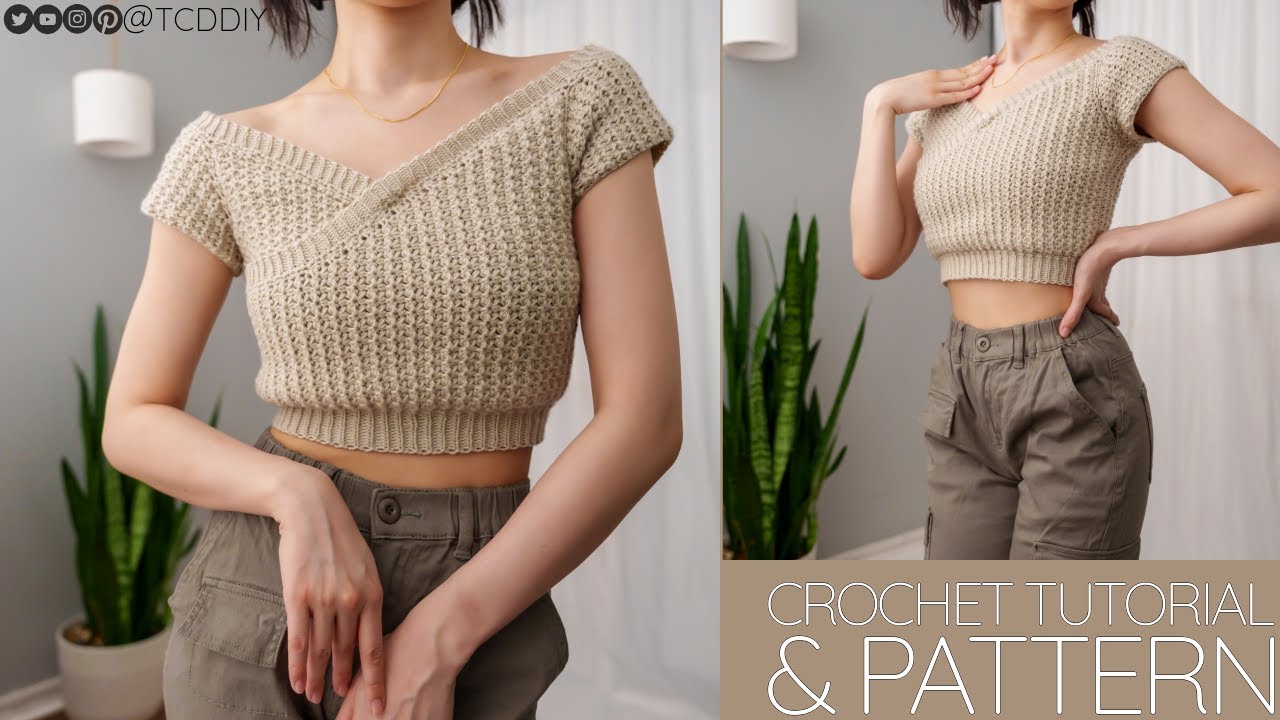How to Crochet: Off the Shoulder Wrap Top | Pattern & Tutorial DIY ...