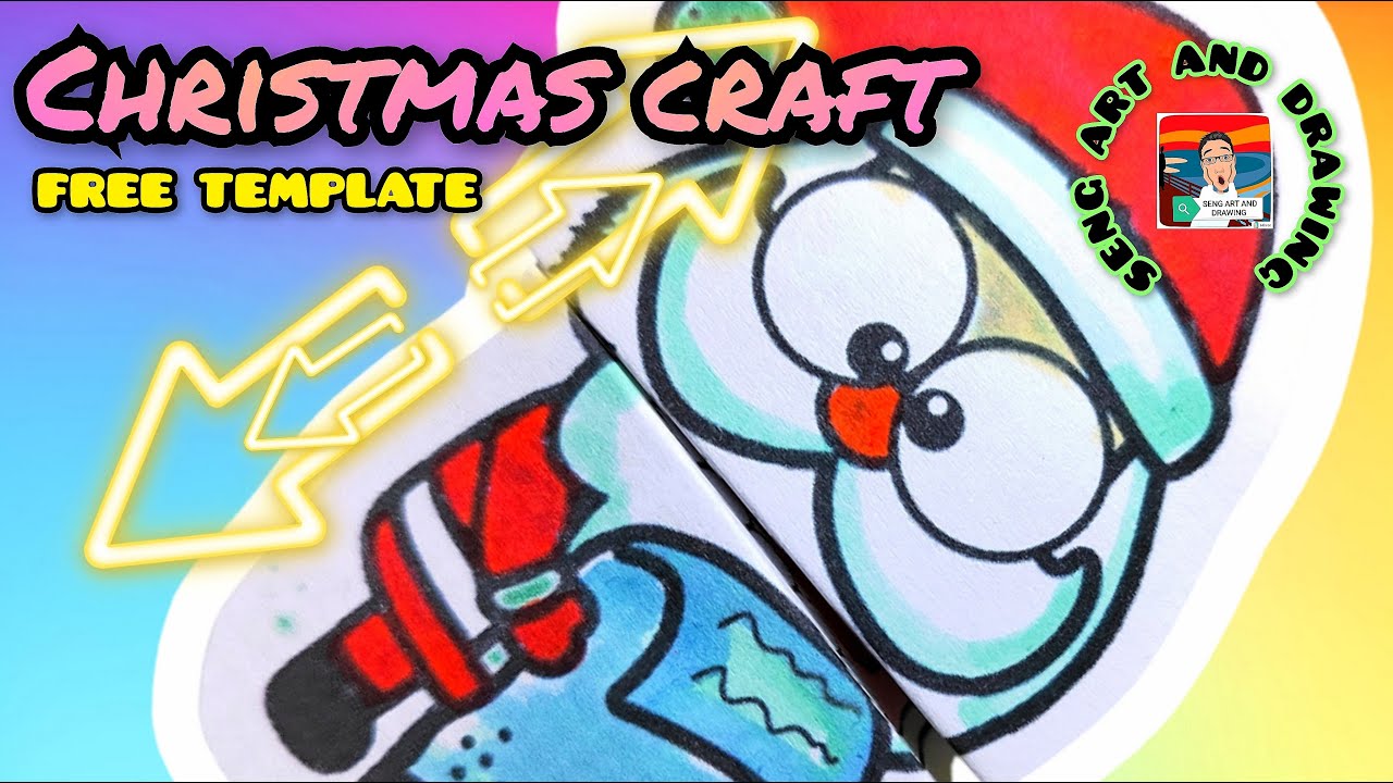 CHRISTMAS CRAFT folding surprise - free template - YouTube