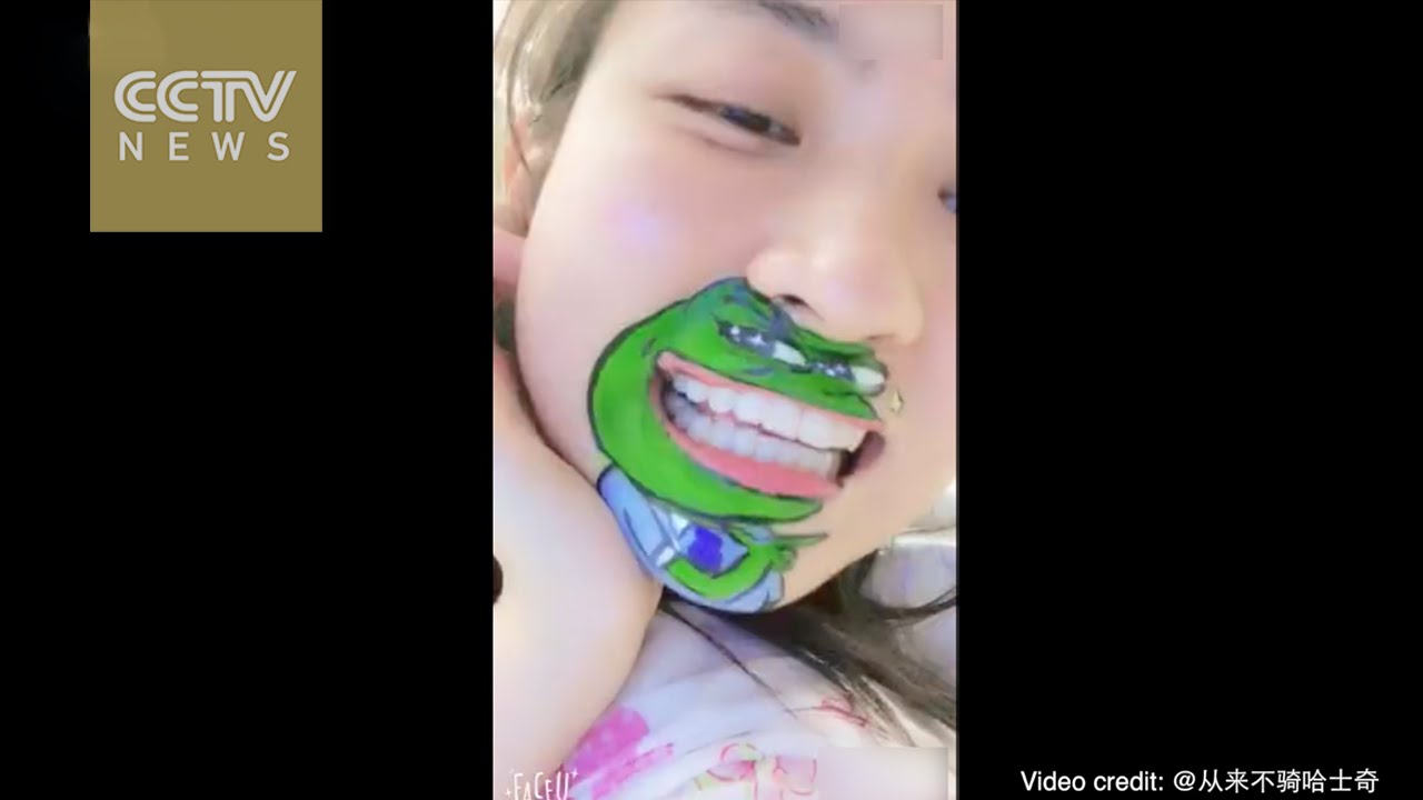 Girl with frog-face-painting lip-synches and spawns an online hit - YouTube