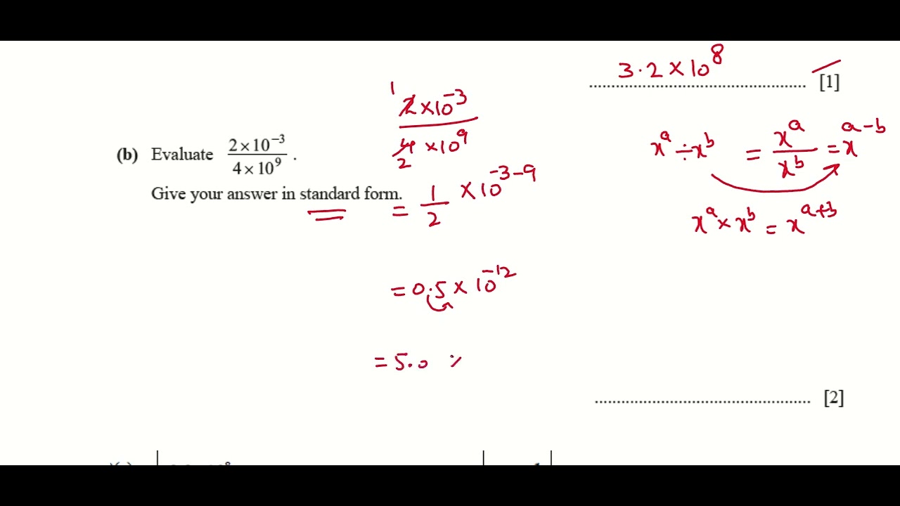 Lesson 10 Maths 4024 O Level Topic Standard Form Past Papers Questions ...