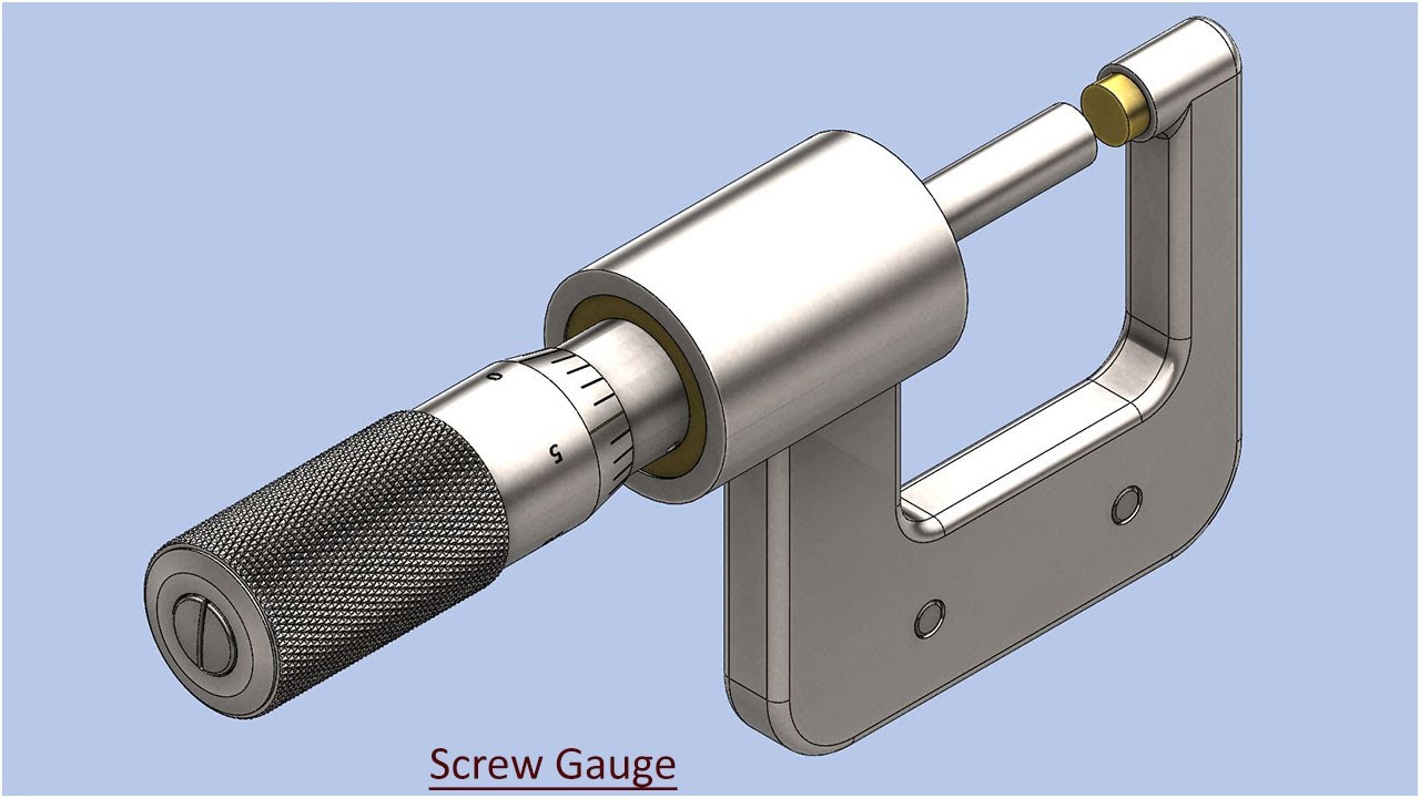 Screw Gauge Modelling with Animation (Volume-3) || SolidWorks Tutorial ...