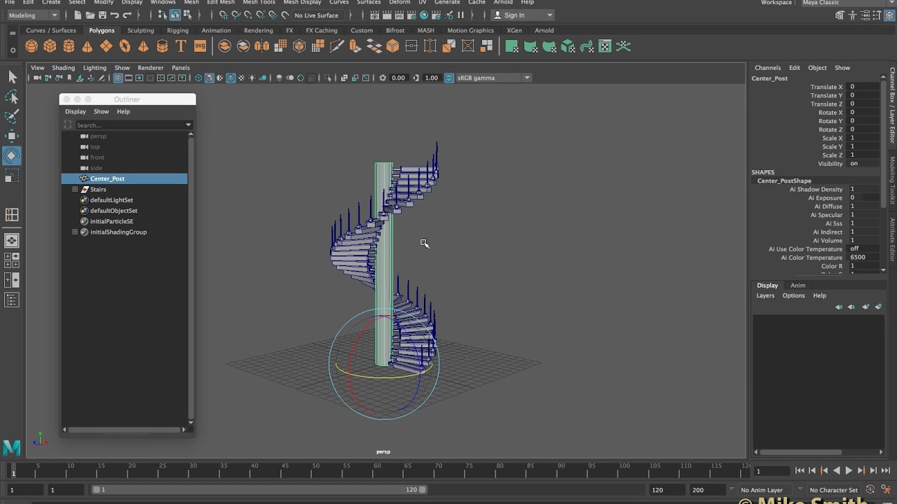 Maya 2017 - Spiral Staircase - YouTube