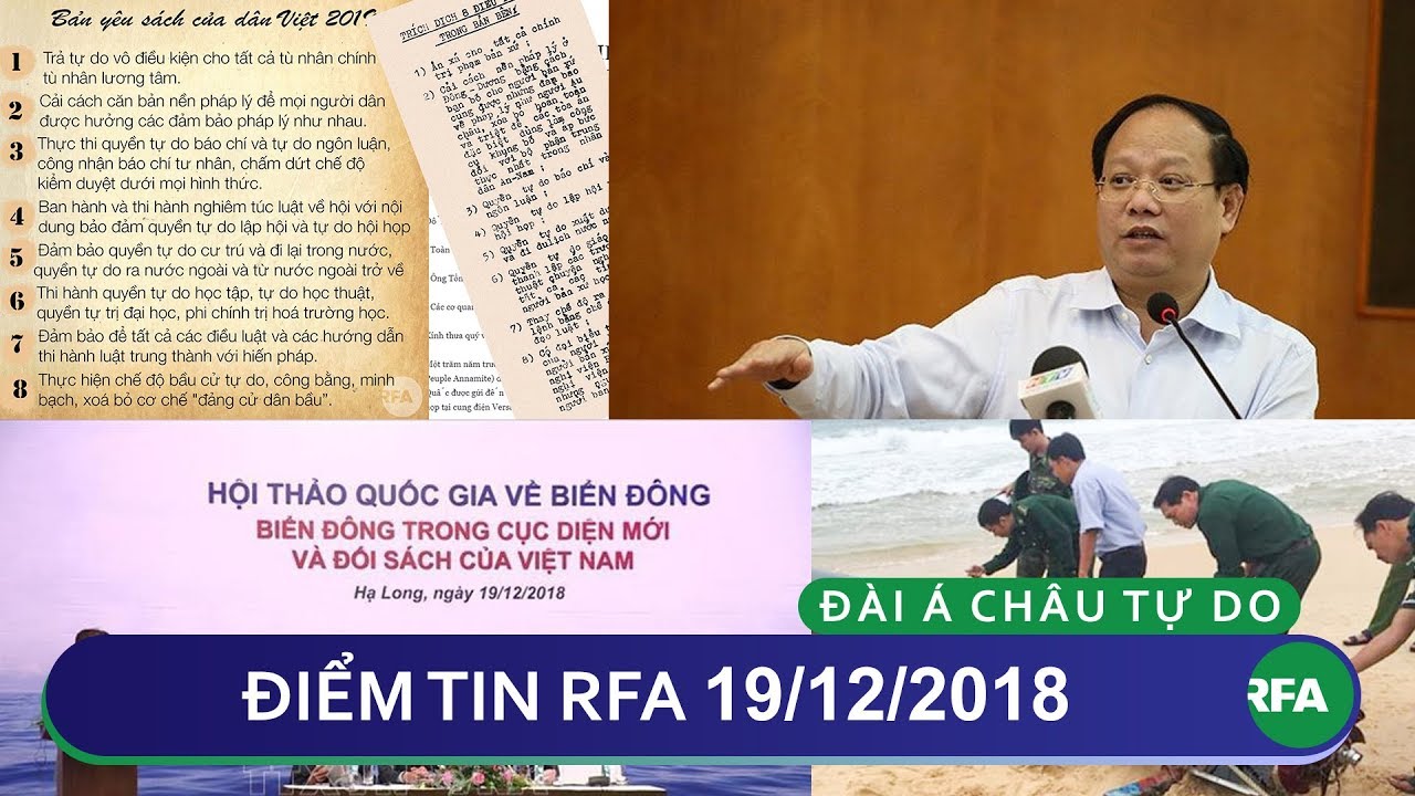 Điểm Tin RFA tối 19/12/2018 | 100 tổ chức khởi xướng Bản Yêu Sách 8 ...