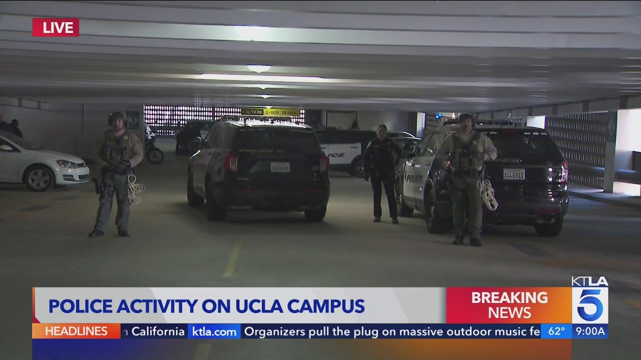 Authorities detain dozens of people in UCLA parking garage - YouTube