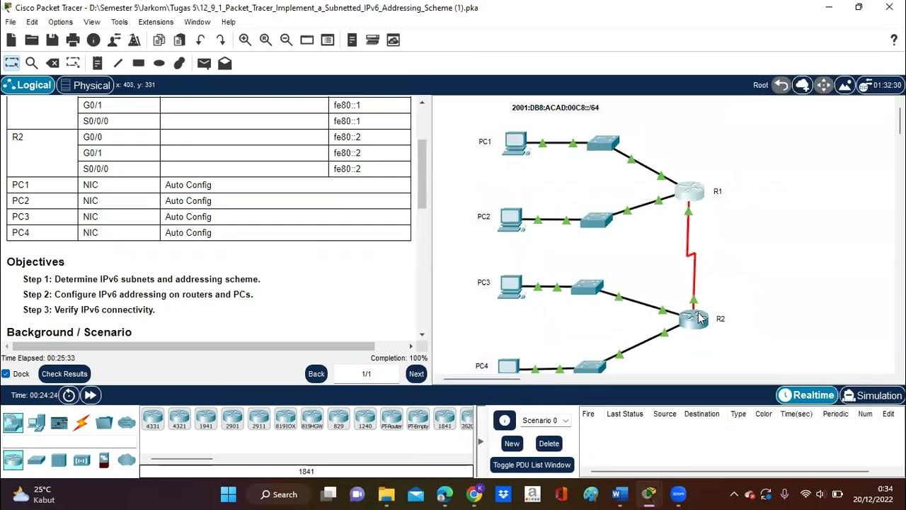Tugas 5 - Jarkom - Implement a Subnetted IPv6 Addressing Scheme - YouTube