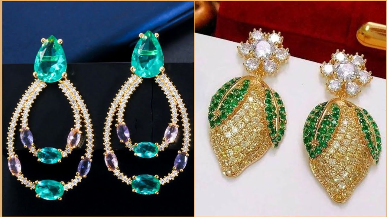 Stunning designs of all type of Gold Emerald earrings/ jewellery design ...