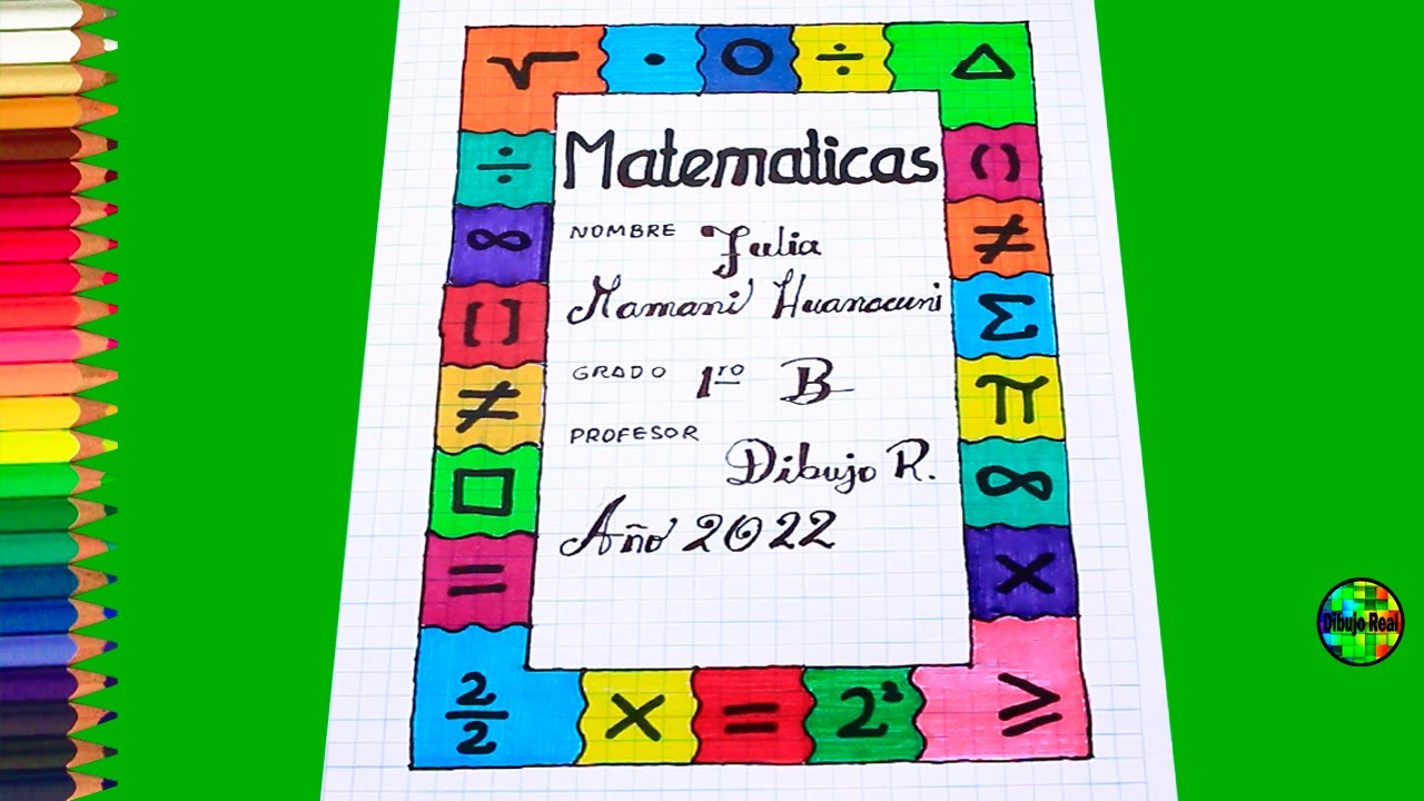 Nueva carátula de MATEMÁTICAS para tu cuaderno de primaria - YouTube