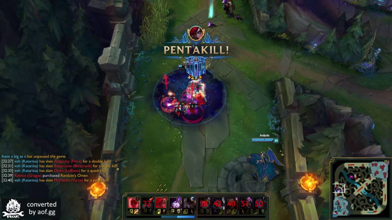 Pentakill by voh (Platinum III) as Katarina on NA - YouTube
