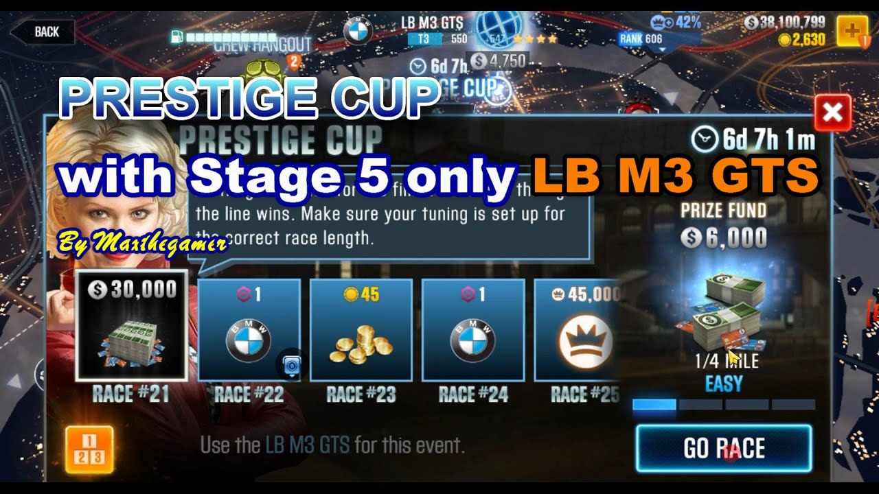CSR 2 | CSR2 Racing : LB M3 GTS Prestige Cup with Stage 5 only upgrades ...