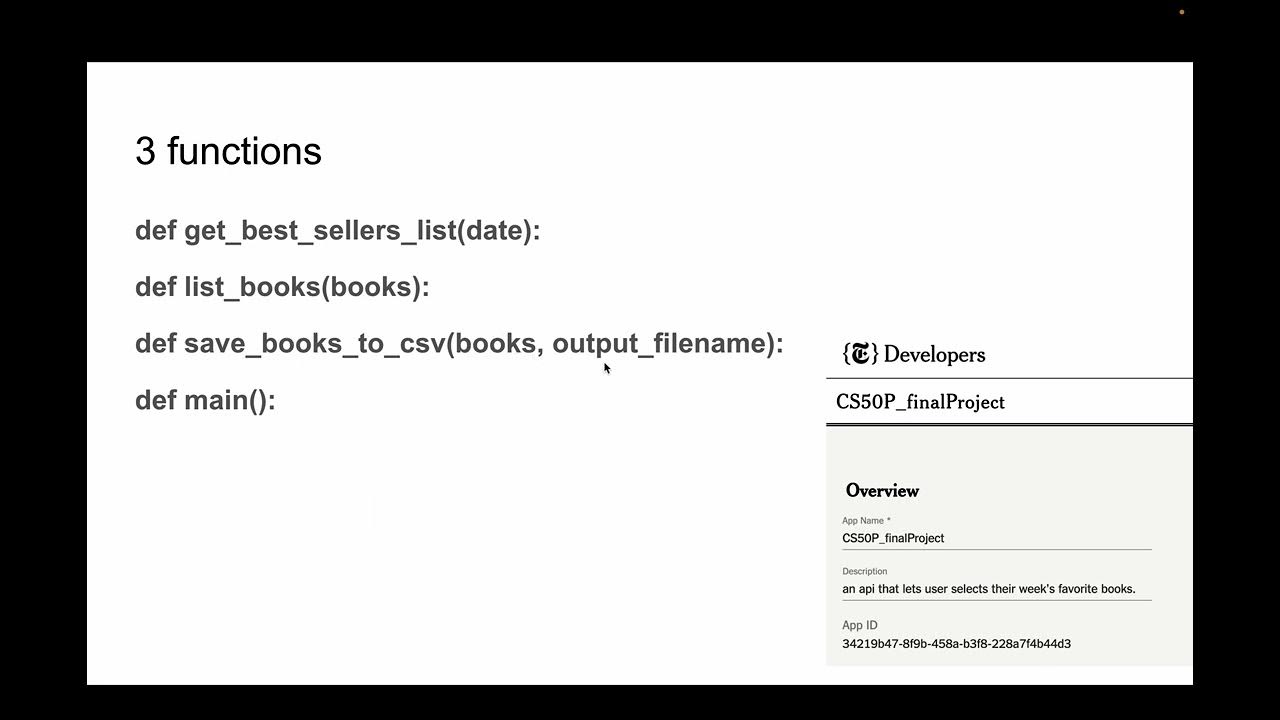 CS50 Introduction to Programming with Python FinalProject--Book Selection - YouTube