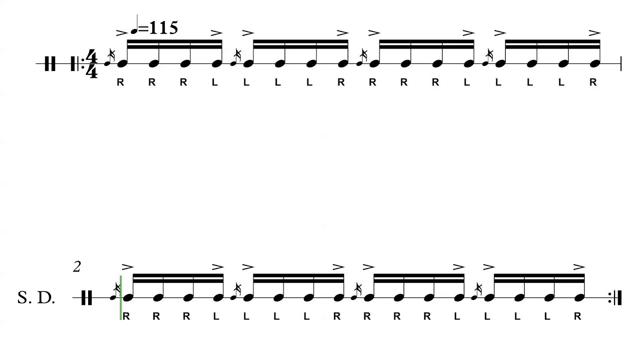 Snare Rudiment: Alternated Cheese Ka - YouTube