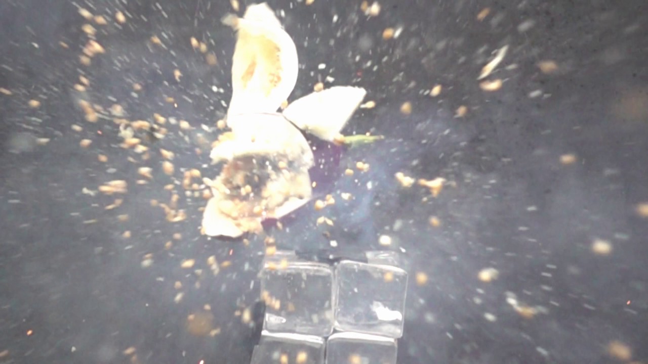 Exploding an Eggplant & Bell Pepper - Slow Motion - YouTube