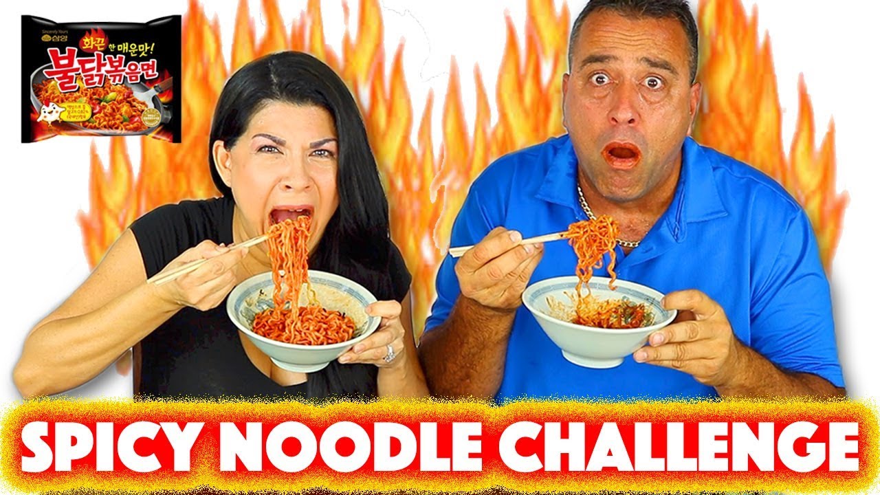 SPICY NOODLE CHALLENGE!! Eating the Korean Fire Noodle - YouTube