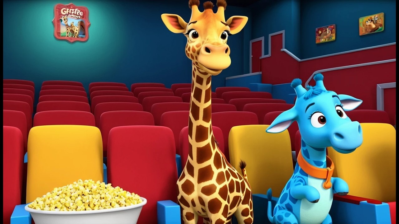 Giraffe Gets Stuck in a Movie Theater | Funny and Cute Kids Nursery ...
