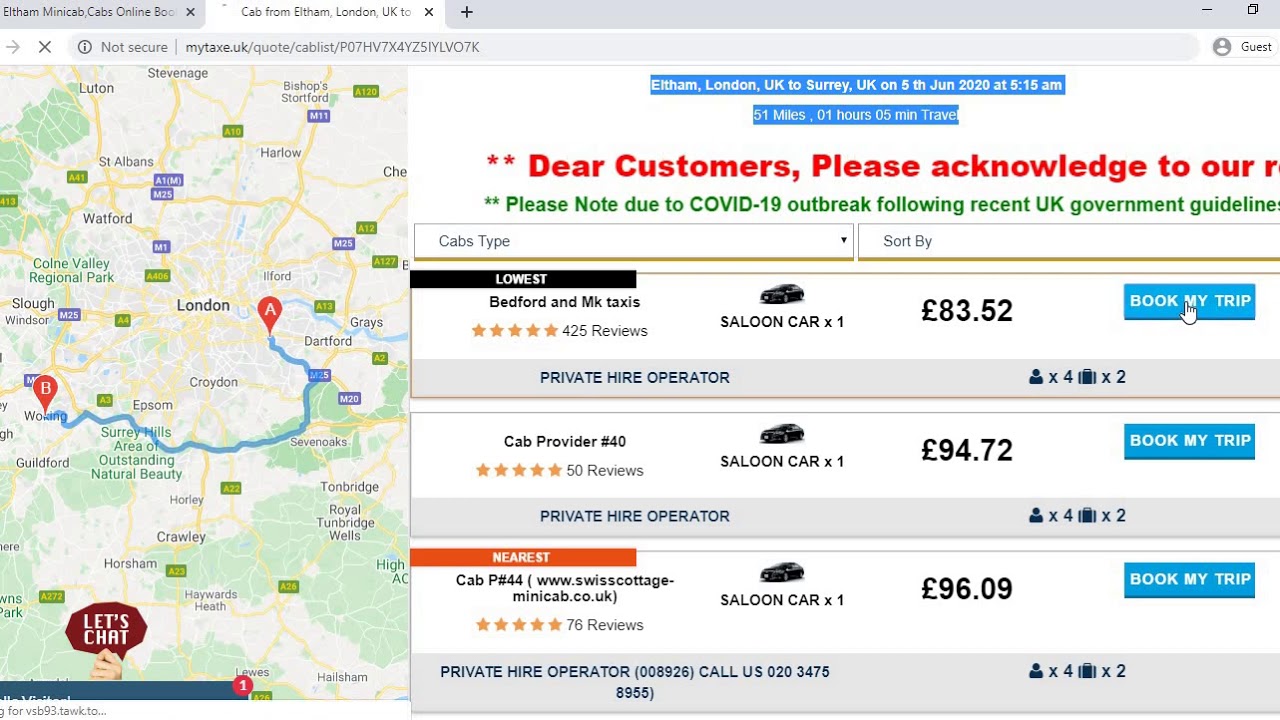 How to book cheap taxi from Eltham to Surrey? - YouTube