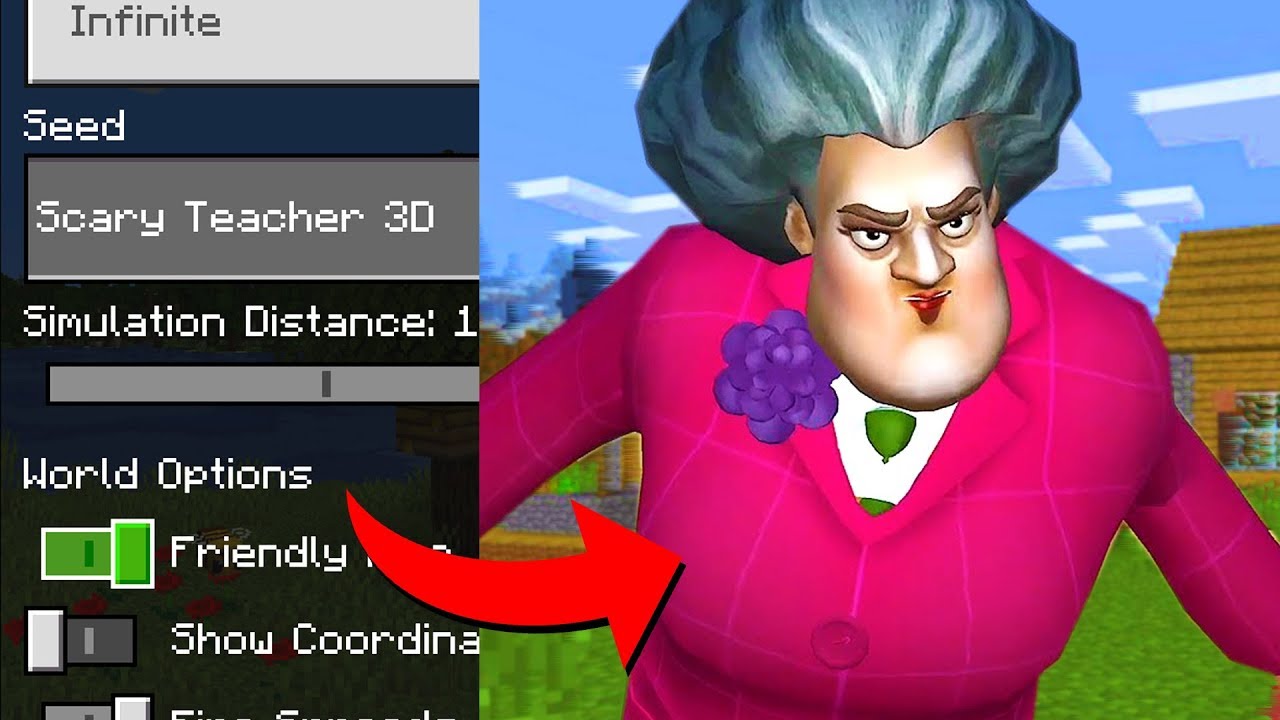 Do NOT Play the SCARY TEACHER 3D Minecraft world.. - YouTube