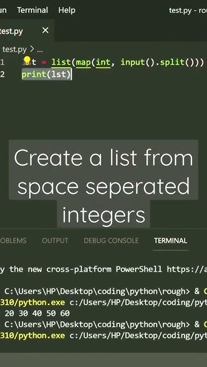 How to create a list from space seperated integers | Python tips and ...