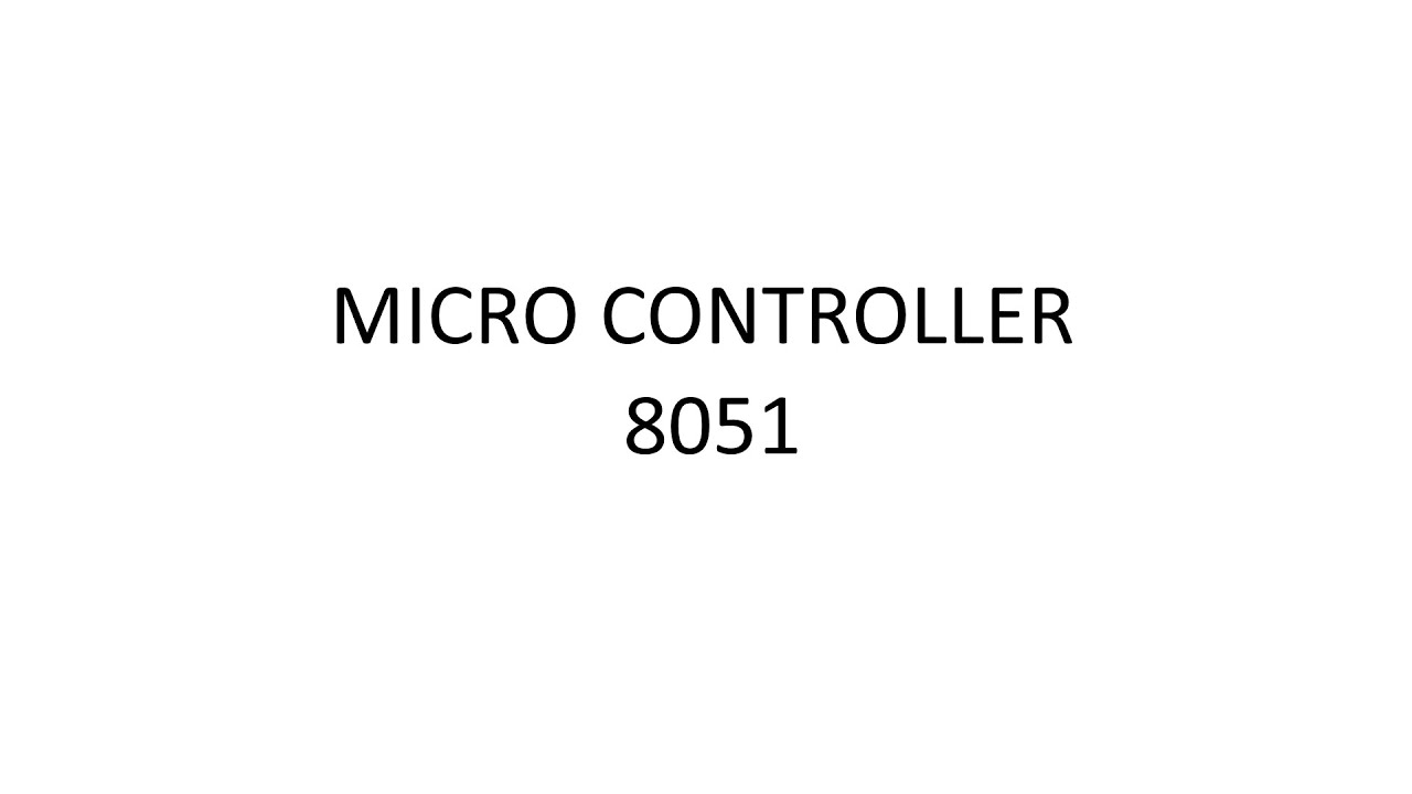 MICROCONTROLLER | 8051 | SPECIAL FUNCTION REGISTERS OF 8051 | TIMER ...
