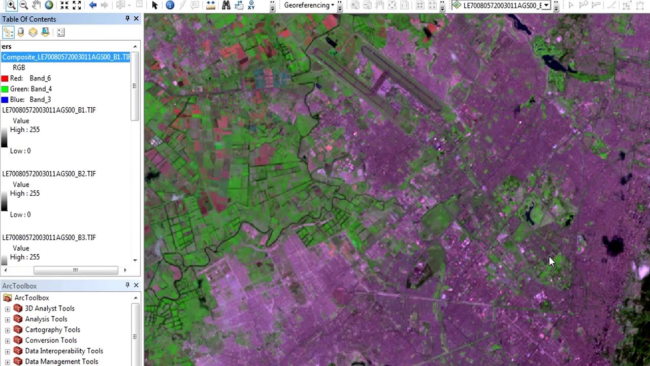 Composite Bands In Arcgis Unión De Bandas En Arcgis Youtube