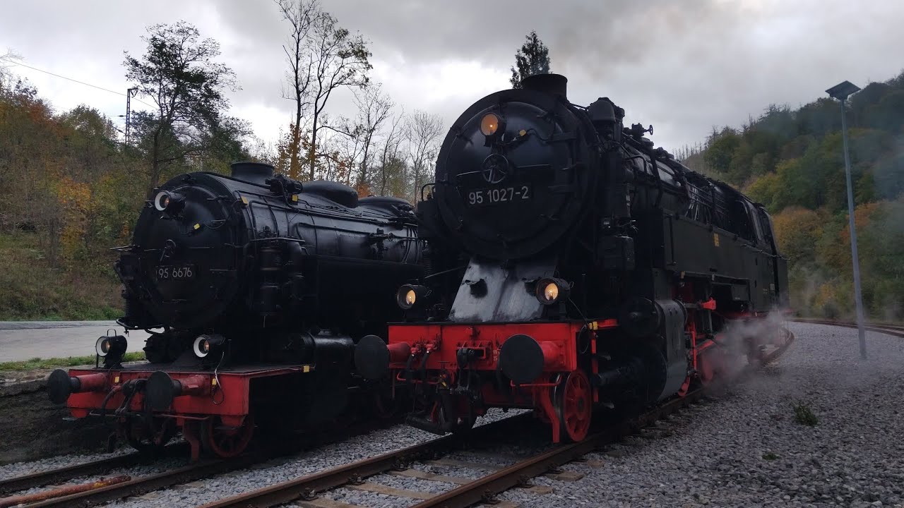 Die BR 95 1027-2 hat Einfahrt im Bahnhof Rübeland! | #rübelandbahn # ...