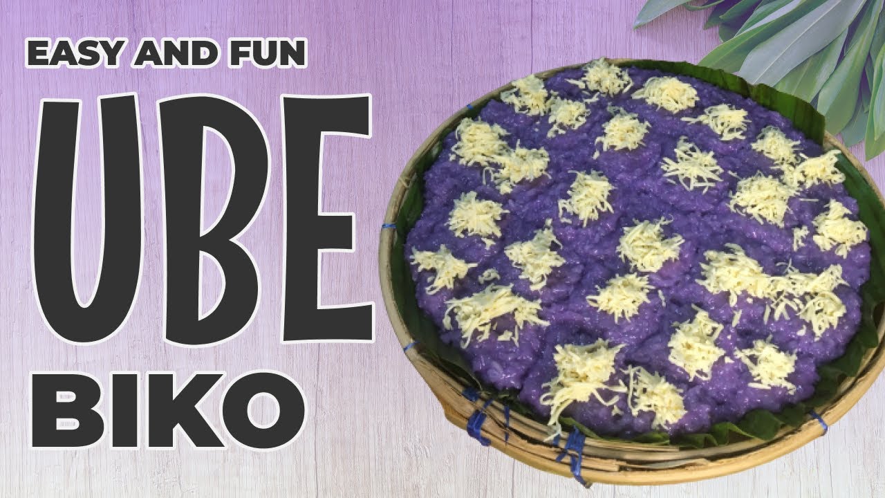 SIMPLE AND EASY UBE BIKO/PURPLE YAM SWEET RICE CAKE - YouTube