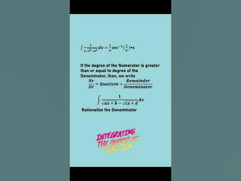 Essential Integration Formulas Part 2 Class 12 Mathematics - YouTube