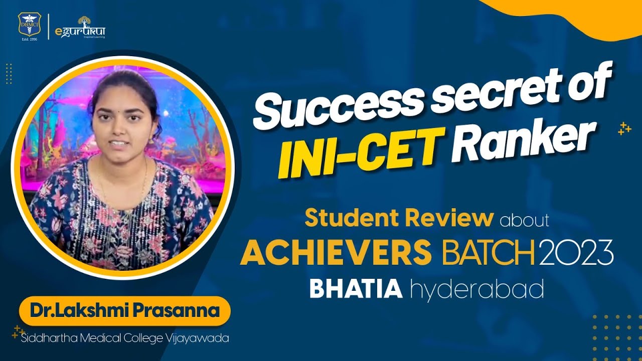 Success secret of INICET Ranker I INICET RANKER 2023 I DBMCI HYD ...