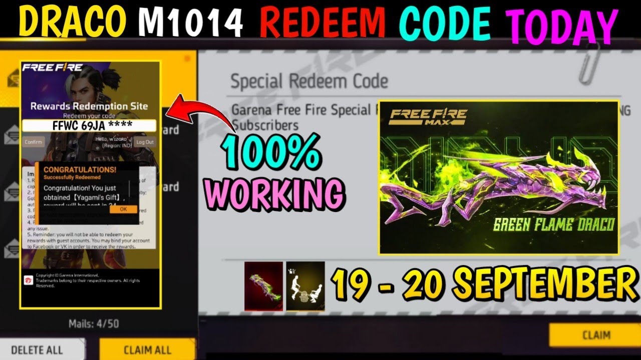 DRACO M1014 KA REDEEM CODE WO BHI LEGENDARY EMOTE KE SATH ME ☺ #64 ...