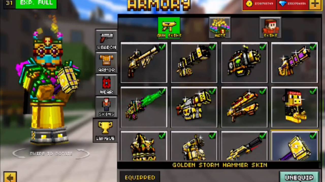 Pixel Gun 3D - Golden Guns - YouTube