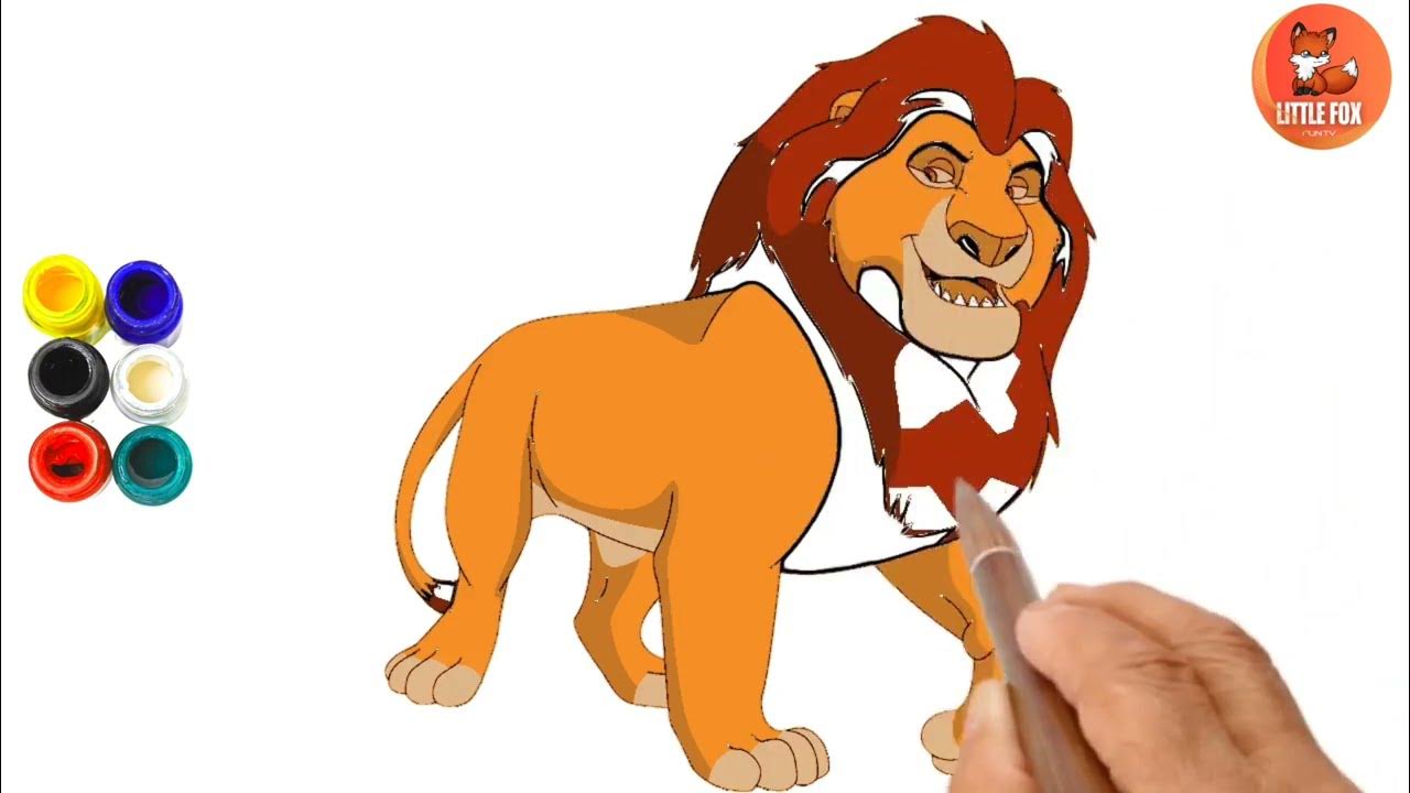 Lion King - Mufasa | How to draw Mufasa easily in Step by step #kids # ...