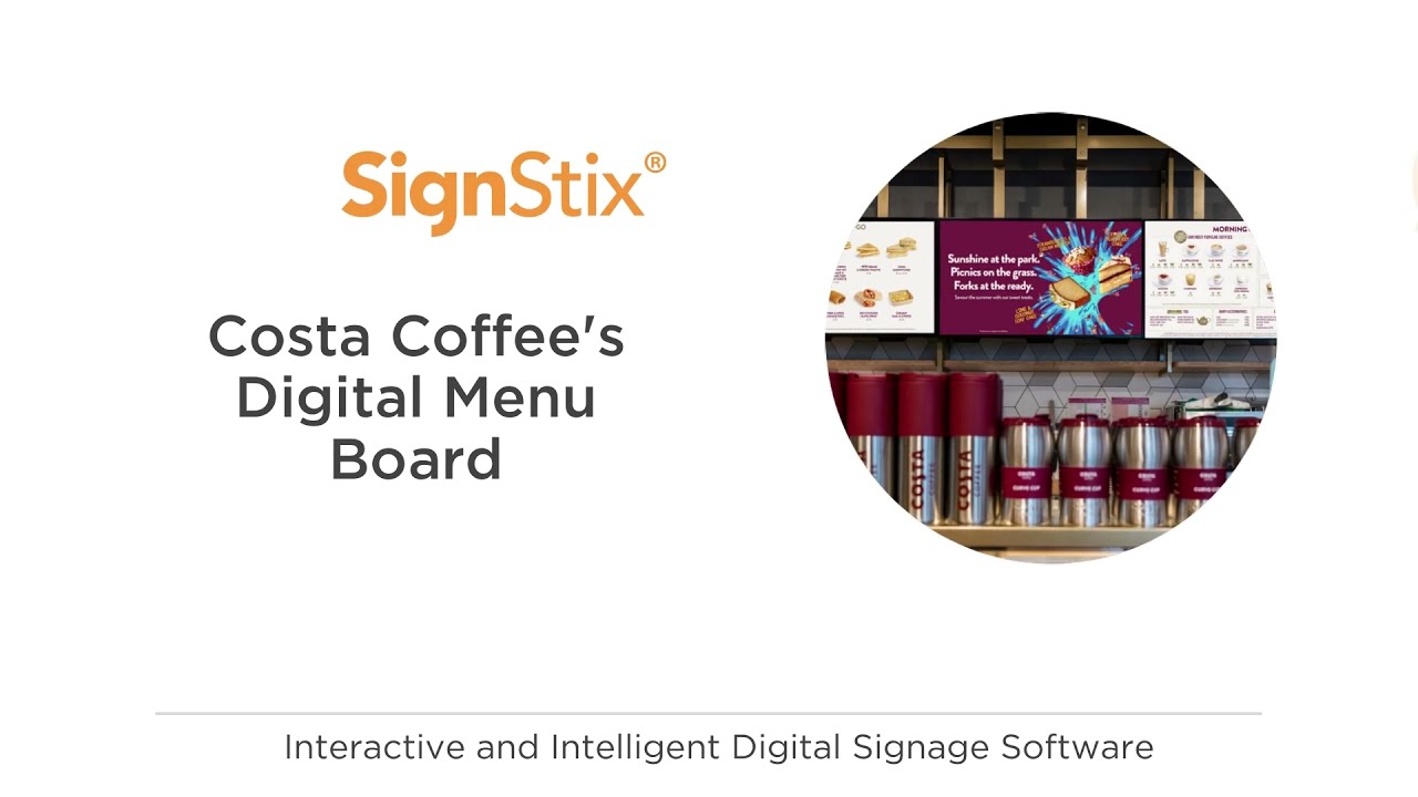 Costa Coffee Digital Menu Board - SignStix - YouTube