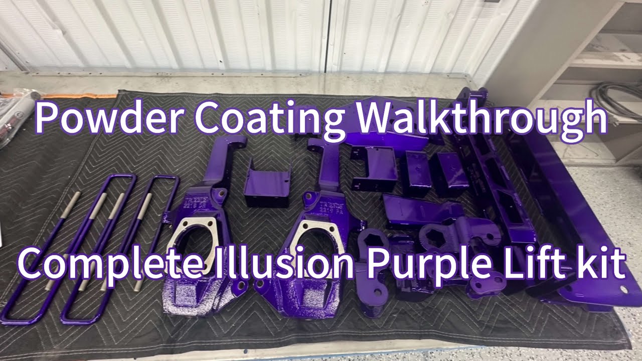 Powder Coating Illusion Purple On a Lift Kit - YouTube