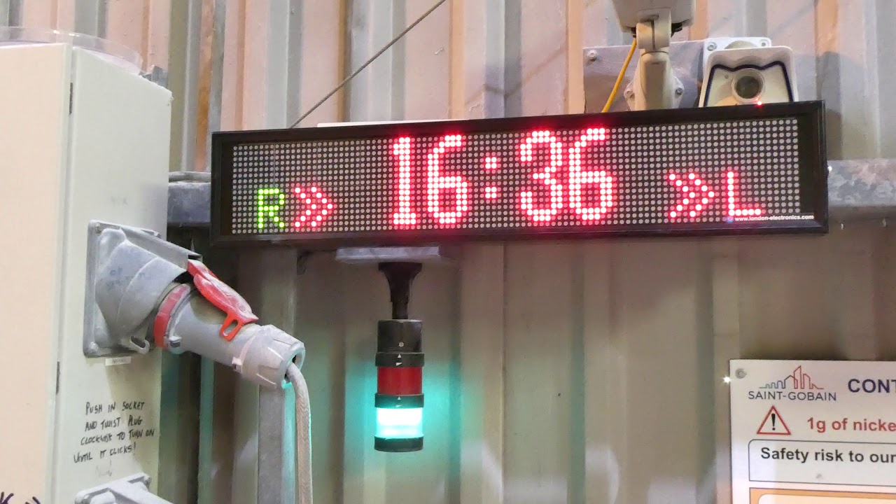Titan Message Display as the Burner Process Timer in a prestigious glassworks - YouTube