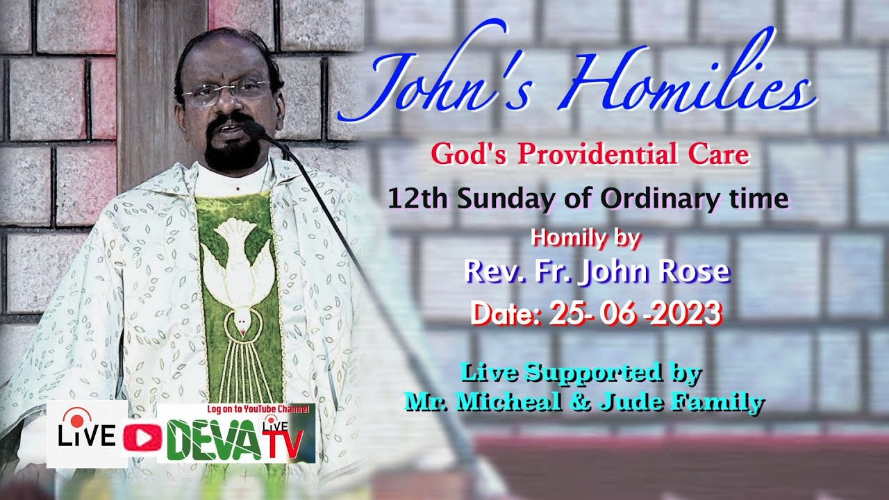 25-06-2023 |John's Homily, |God's Providential Care |12th Sunday Mass ...
