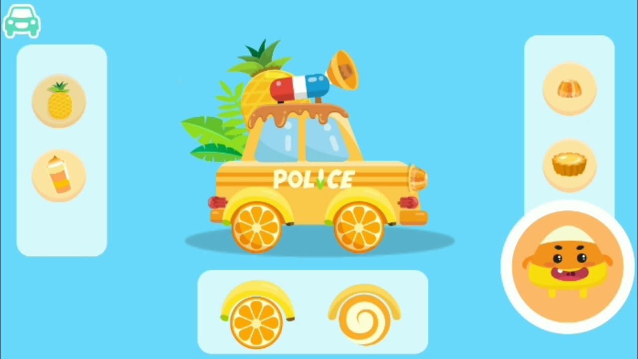POLICE CAR - Game Education - CandyBots Cars & Trucks Junior - YouTube