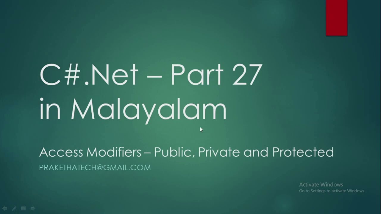 C#.net Part 27 |Access Modifiers in C# | Malayalam - YouTube