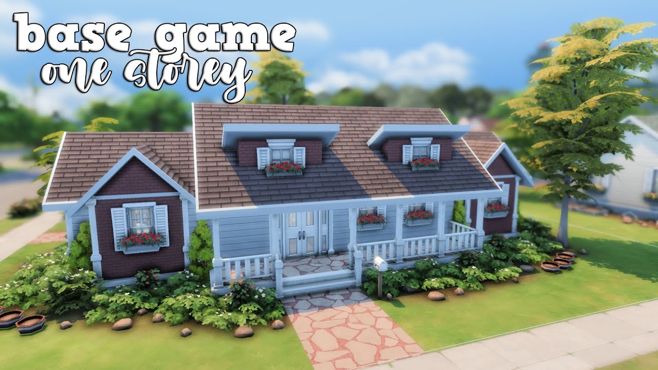 base game one storey 🏡 | the sims 4 speed build | base game only - YouTube