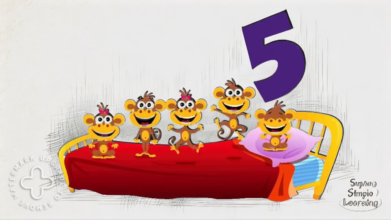 Five Little Monkeys | Let's Draw and Color With Super Simple Songs ...