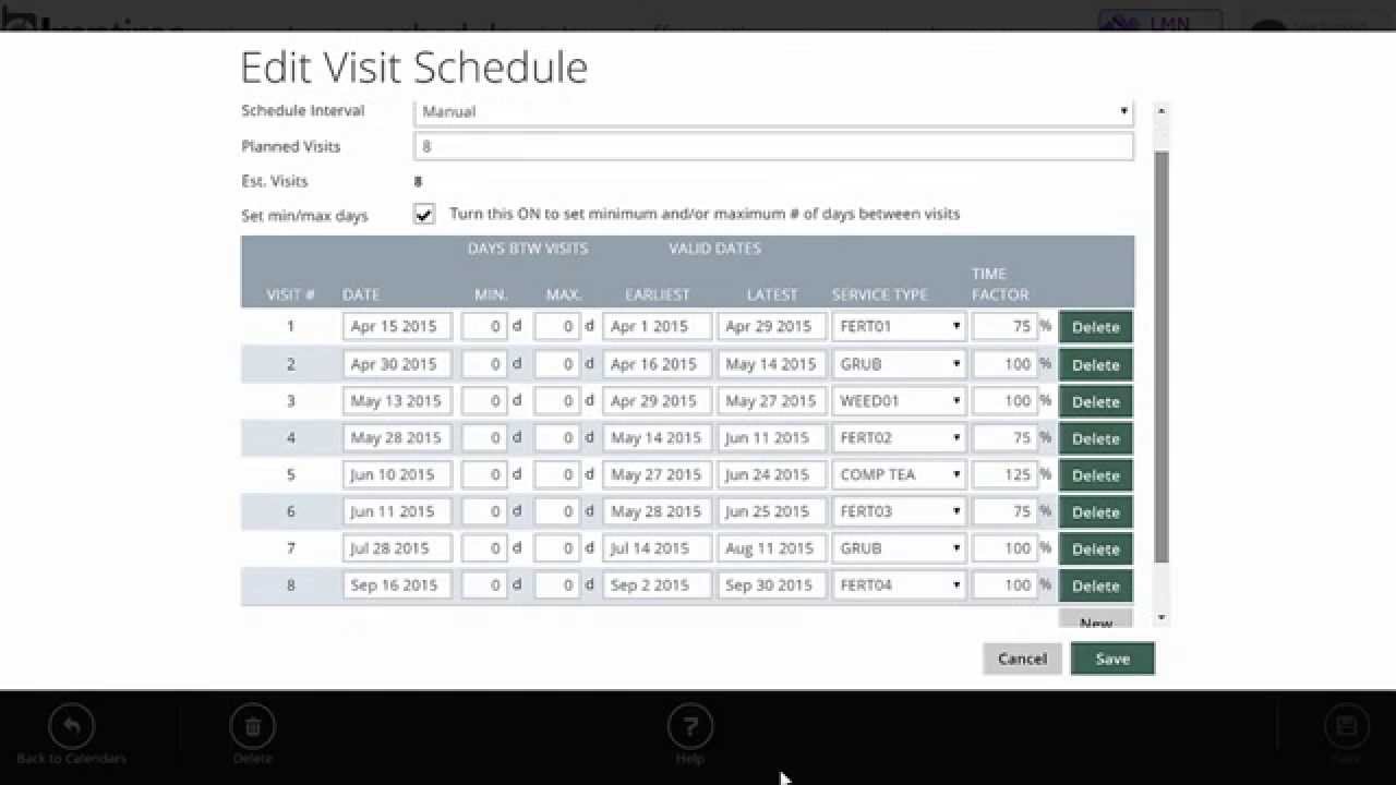 Landscape Scheduling Software - LMN - Service Types - YouTube