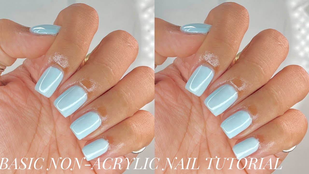 BASIC & EASY NON ACRYLIC BEGINNER FRIENDLY NAIL TUTORIAL! - YouTube