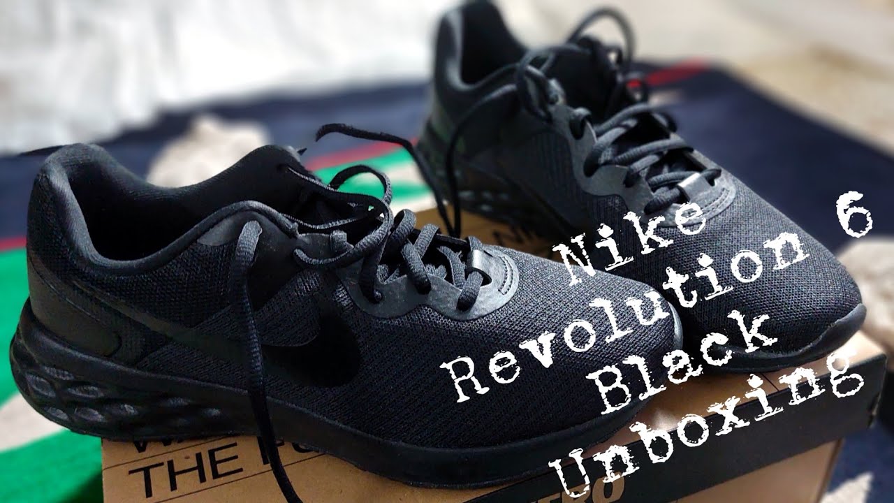 Nike running shoe | Nike Revolution 6 Black running shoe Unboxing #nike ...