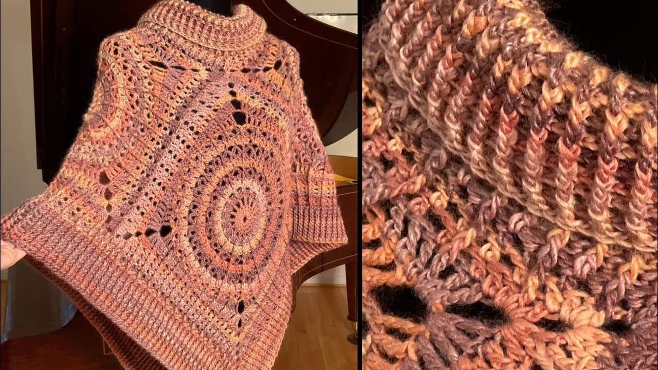 Crochet Boho Poncho with 4 Squares Part 1 ☀️ - YouTube