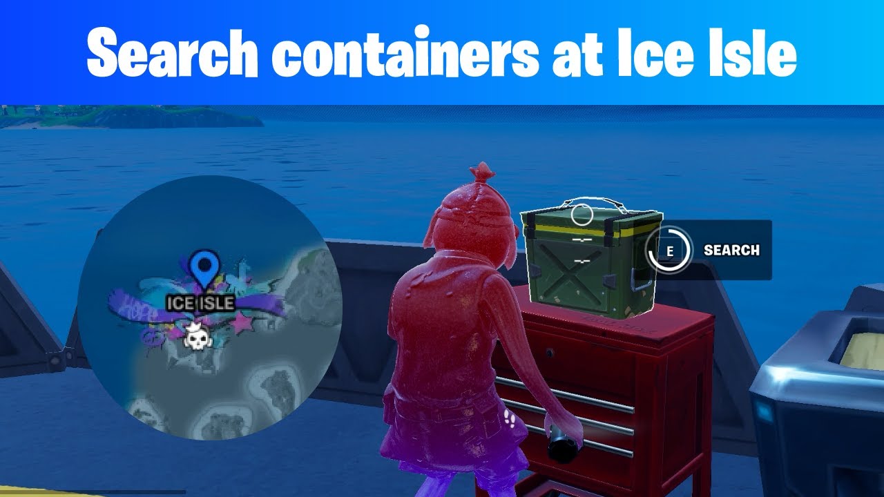 Fortnite วิธีทำ Search containers at Ice Isle Week 2 - YouTube