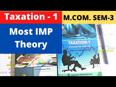 Taxation 1 M.COM SEM 3 Most IMP theory Gujarat University - YouTube